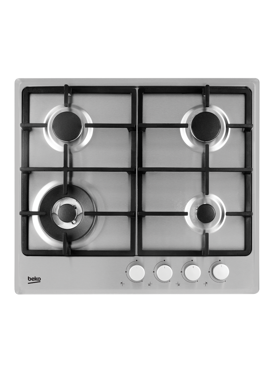 Beko 60cm 4-Burner Stainless Built-in Gas Hob - HIAW64225SX